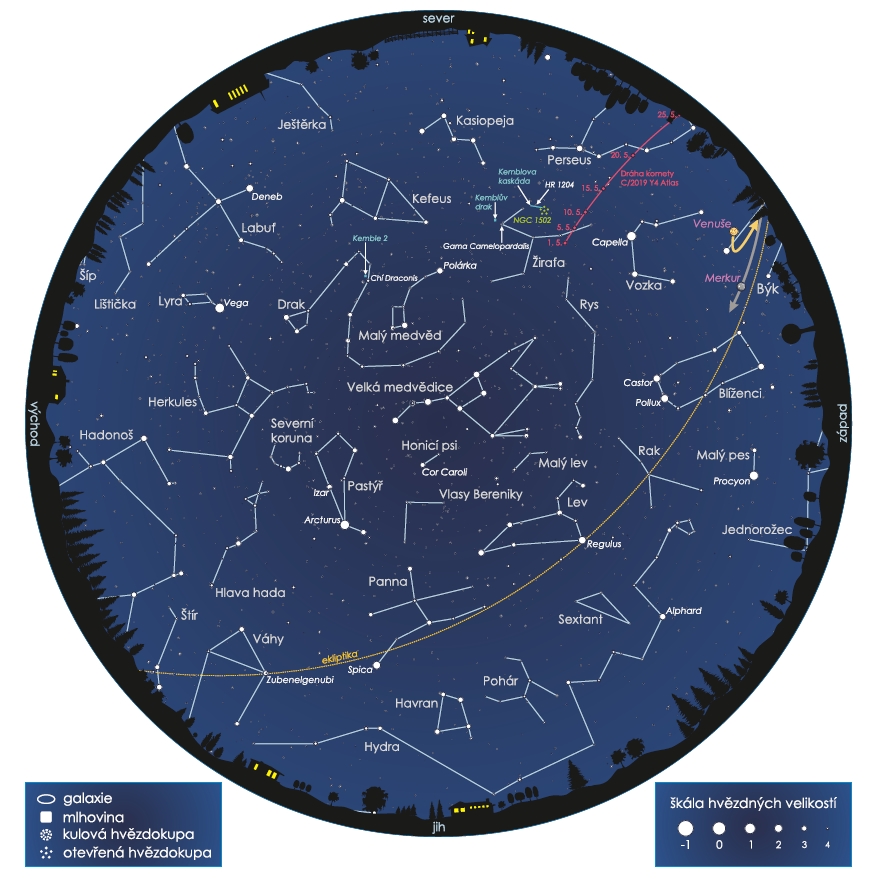 Noční obloha v květnu: Souhvězdí Žirafy umí překvapit! | 100+1 ...