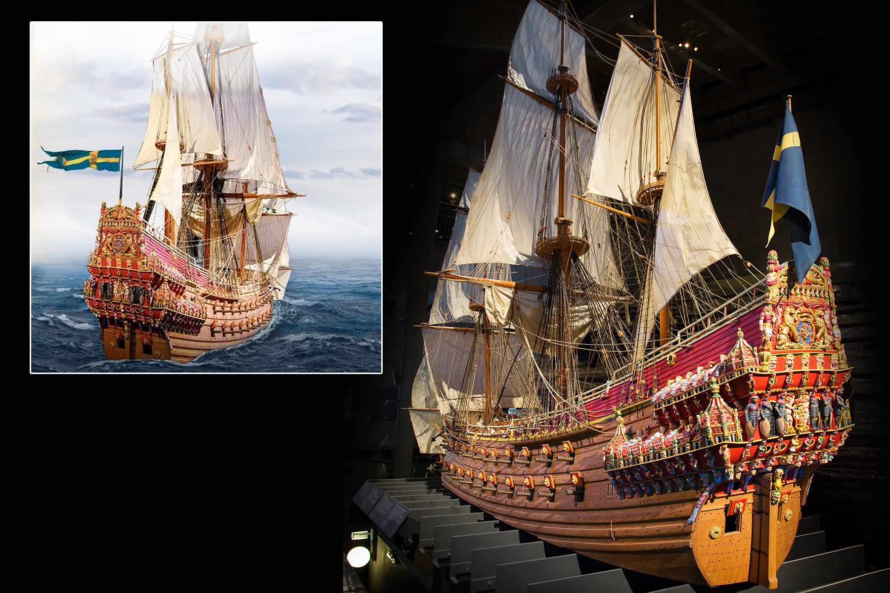 Impozantní válečný koráb Vasa se potopil hned při svém prvním spuštění ...